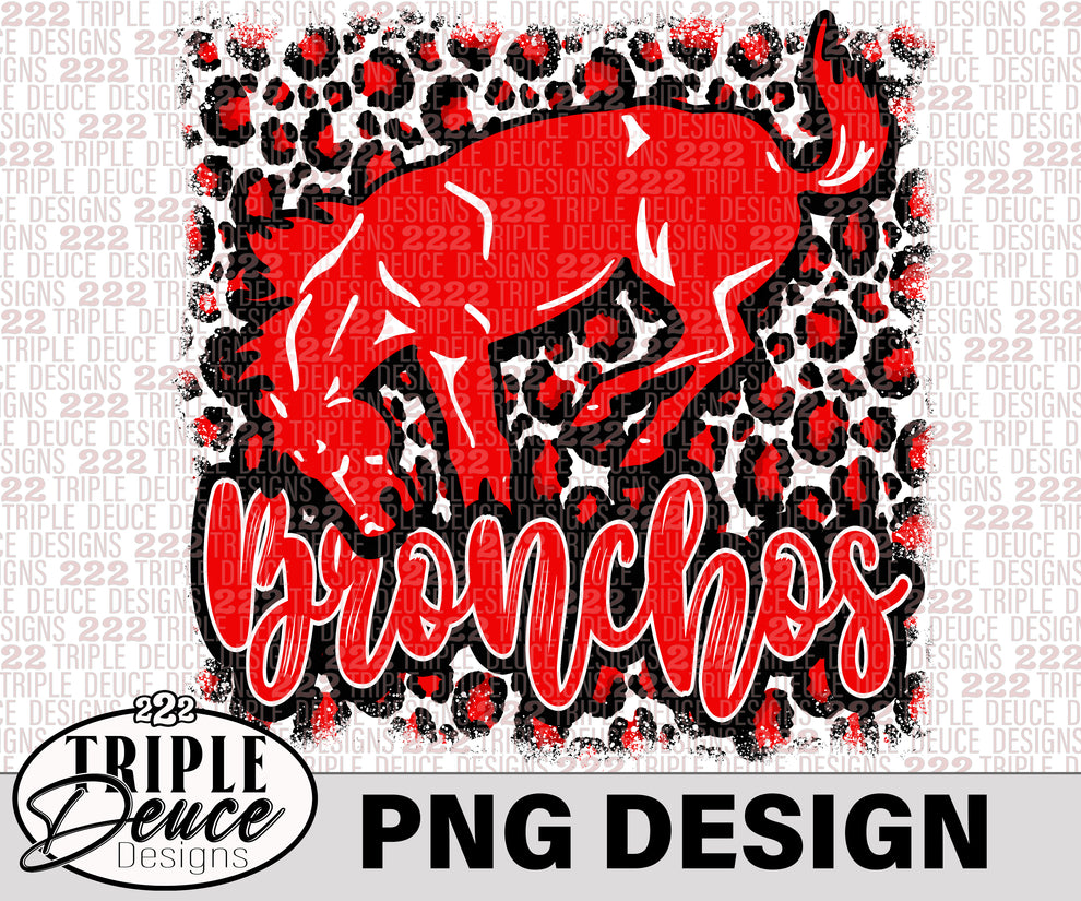 ODessa Bronchos Red PNG Design – Triple Deuce Designs