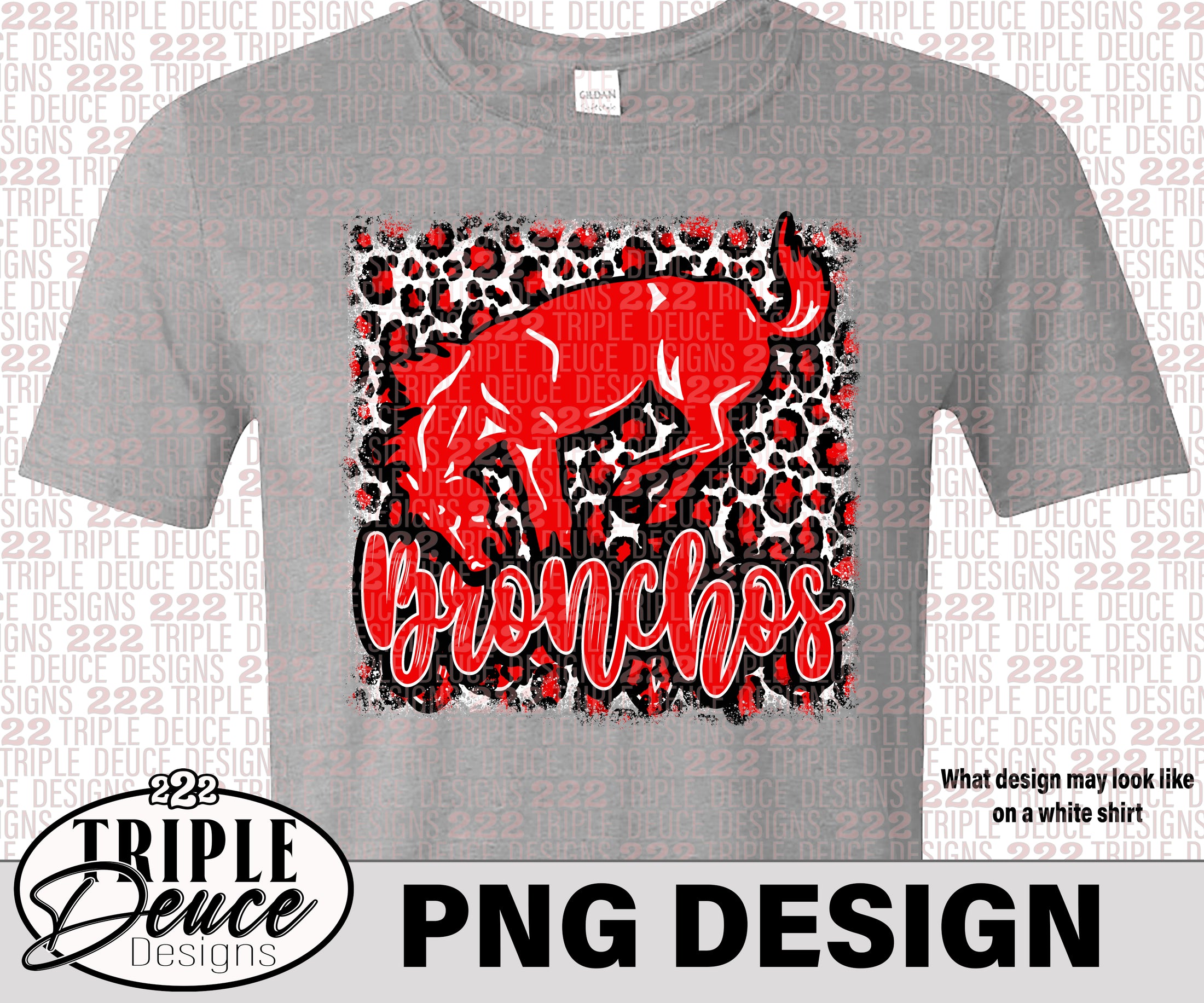 ODessa Bronchos Red PNG Design – Triple Deuce Designs