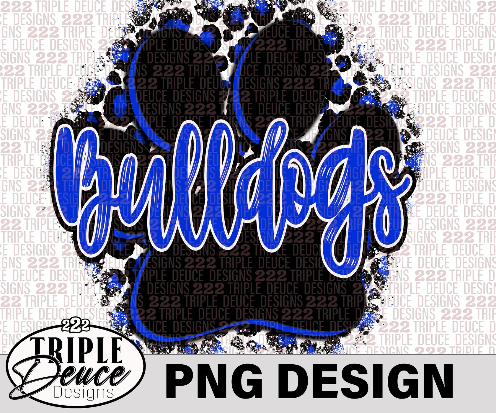 Bulldogs Pawprint - Blue PNG Design – Triple Deuce Designs