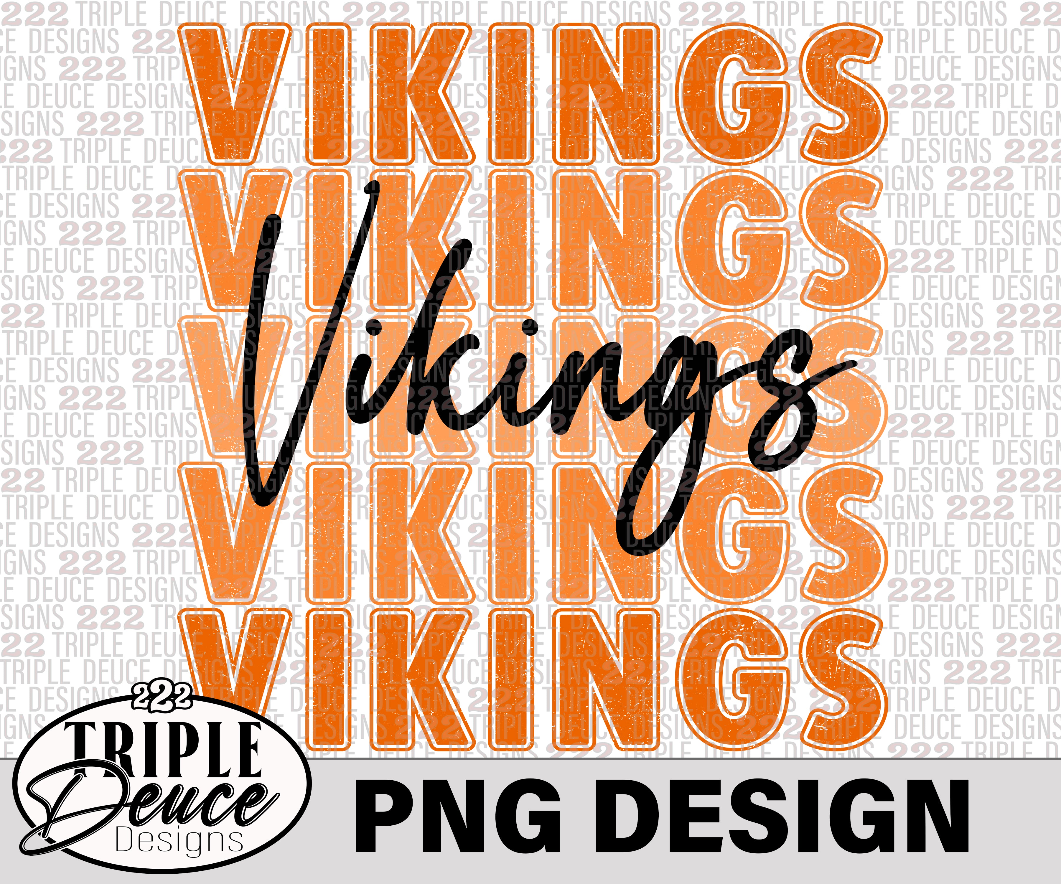 Vikings Layered Name PNG Design – Triple Deuce Designs